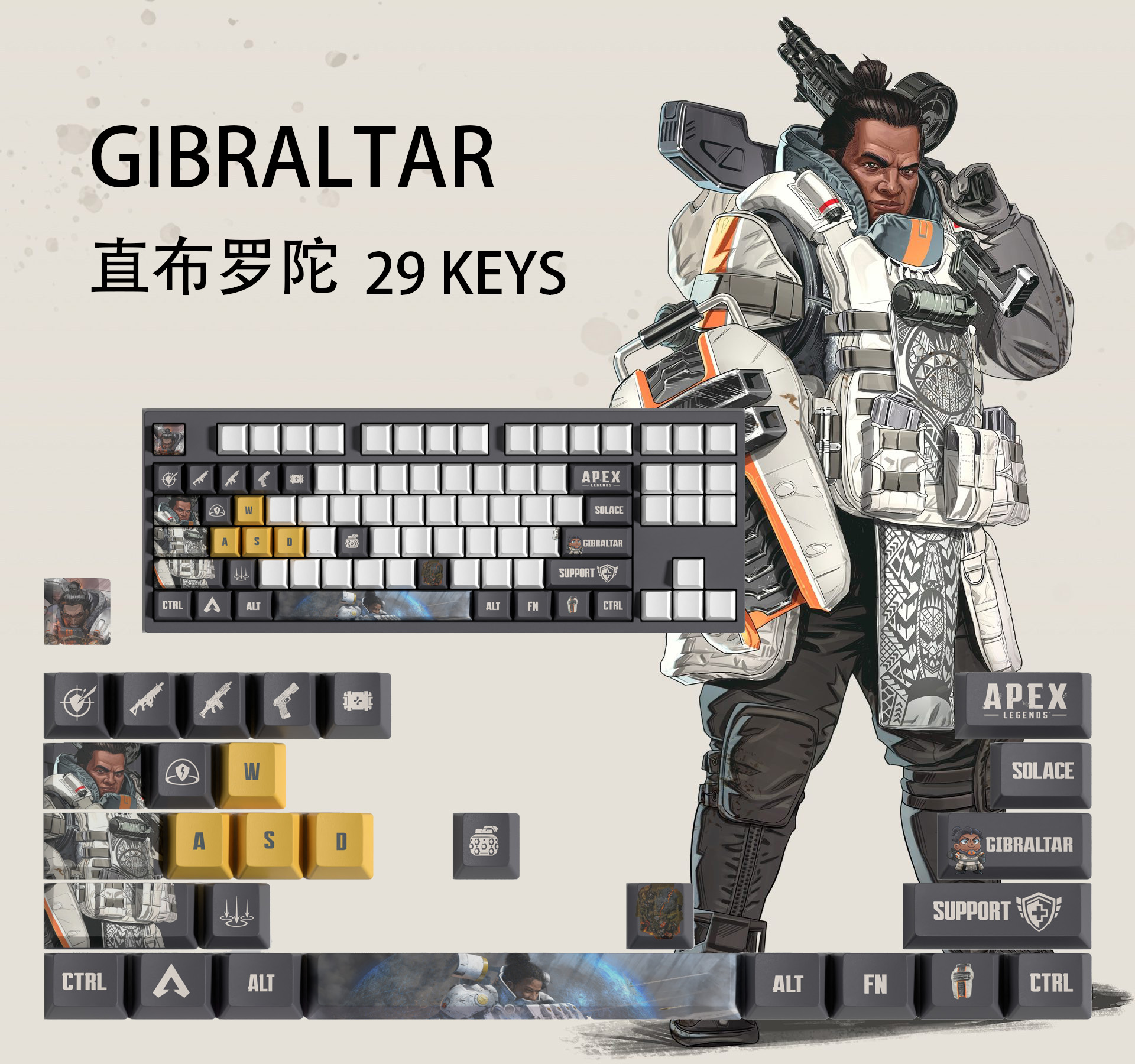 APEX keycaps GIBRALTAR PBT sublimation keycaps 29 keys OEM height | eBay